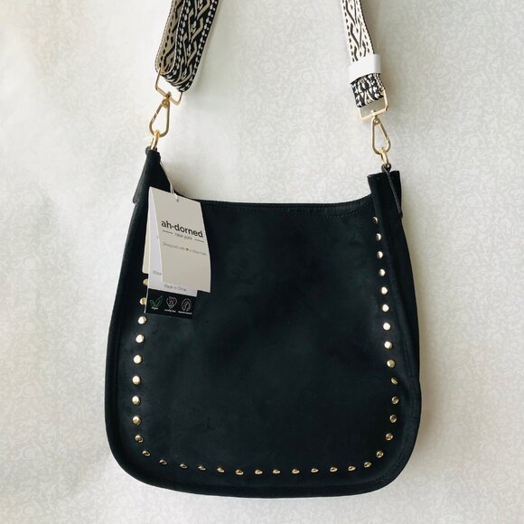 Ahdorned | Bags | Ahdorned Messenger Crossbody Faux Suede Bag Black ...
